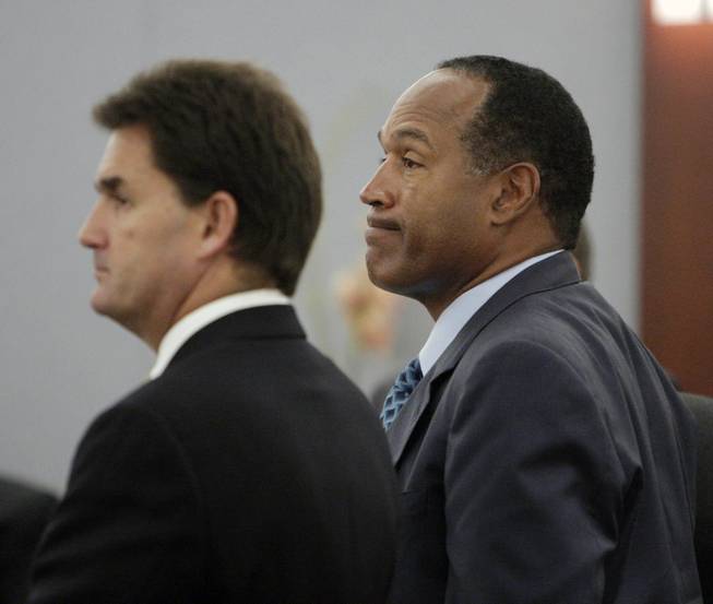 O.J. Simpson Trial, closing arguments - O.J. Simpson, right, and his ...