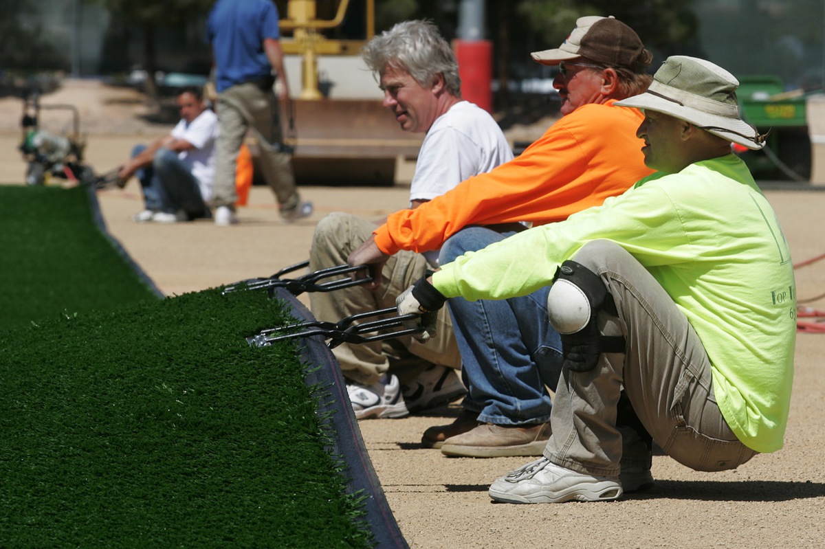 New turf at Rebel Park will be ready for summer practices - Las Vegas ...