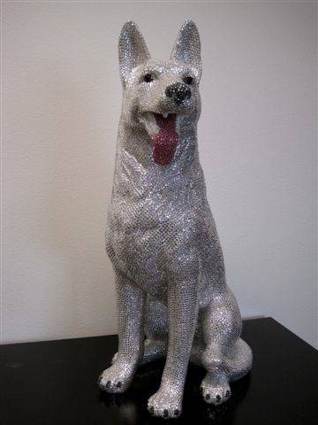 Plaster Cast Dogs - A decorated plaster cast dog designed by Cher and ...