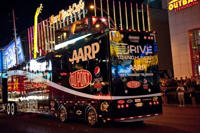 2011 NASCAR Hauler Parade - The 2011 NASCAR hauler parade on The Strip ...