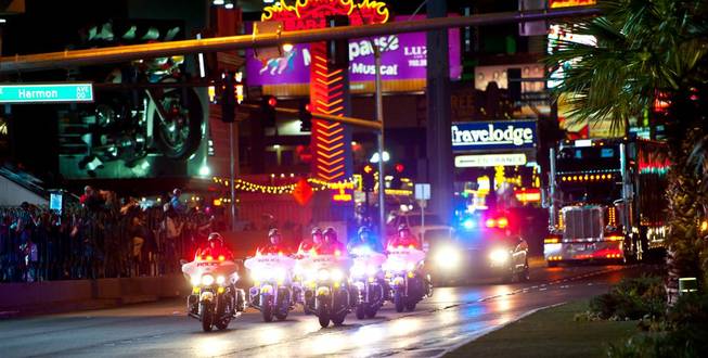 2012 NASCAR Hauler Parade on the Strip - The 2012 NASCAR hauler parade ...