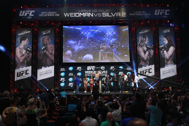 UFC 168 weigh-in: MGM inundated with energy for two championship fights ...