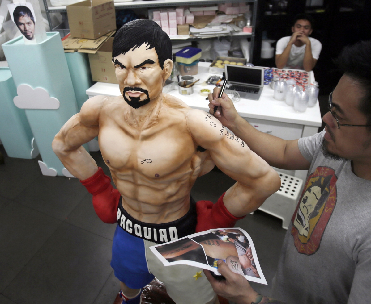 Filipino baker makes life-sized cake of Pacquiao - Las Vegas Sun News