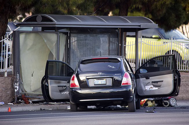 Bus Shelter Auto-Ped - A view of the auto-pedestrian accident scene at ...