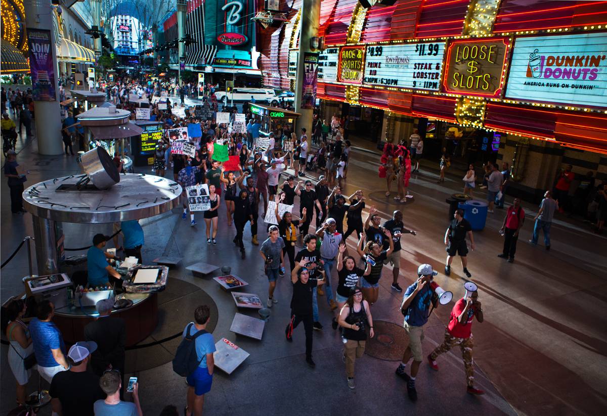 Protesters hold peaceful march in downtown Las Vegas against police ...