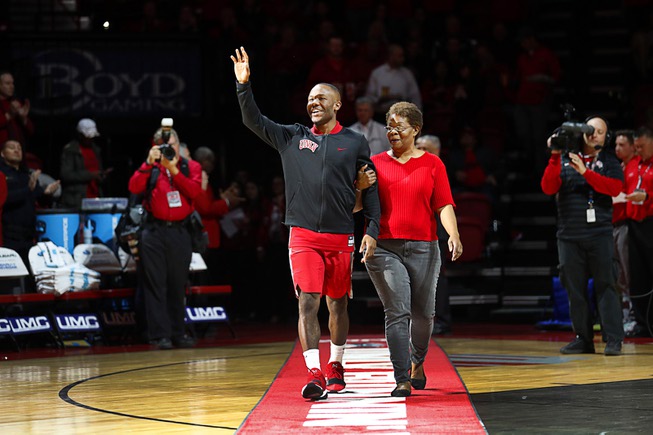 UNR Defeats UNLV 101-75 - UNLV guard Jordan Johnson (24) and his mother ...