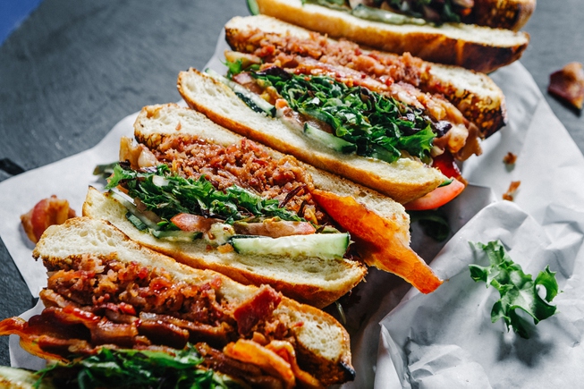 Sandwiches! - The LGBTQ sandwich from the Bronze Cafe is pictured here