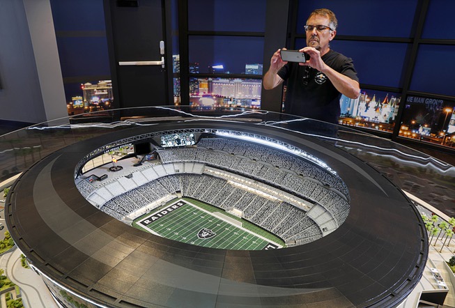 Raiders Stadium Preview Center - Season ticket holder Jim Halbert takes ...