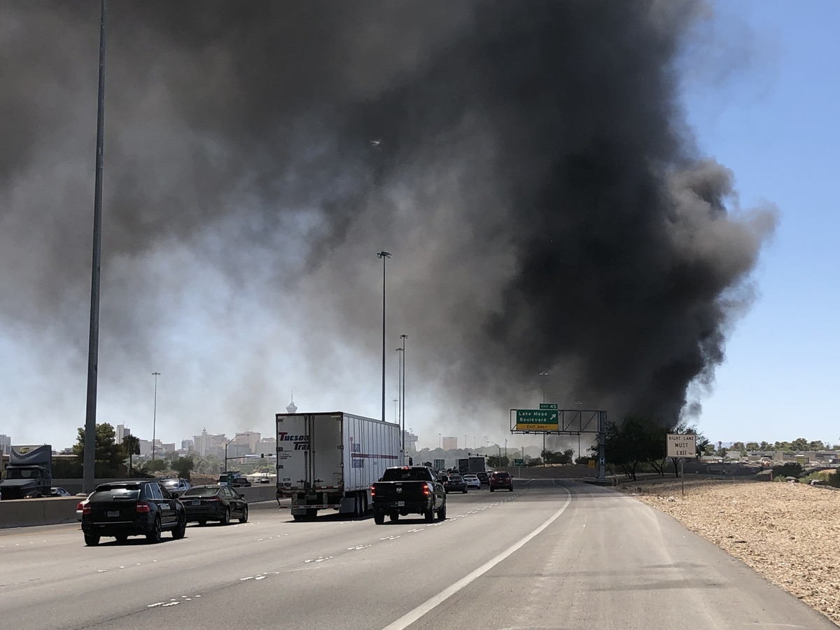 Arson suspected in fire that sent black smoke over Las Vegas - Las ...