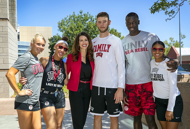 UNLV Move-In Day - UNLV Athletic Director Desiree Reed-Francois, center ...