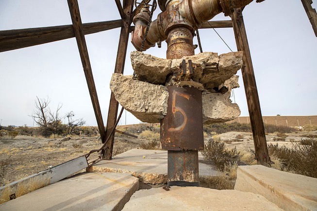 Water Wells - An old, inactive water well showing land subsidence at ...