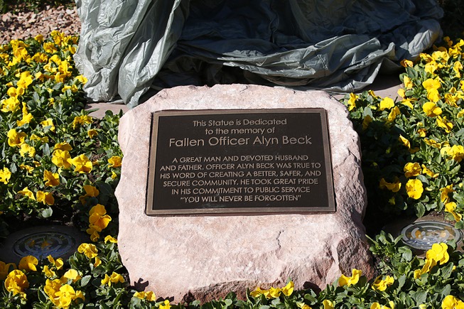 Alyn Beck Memorial Park Official Opening - A plaque is shown by a ...