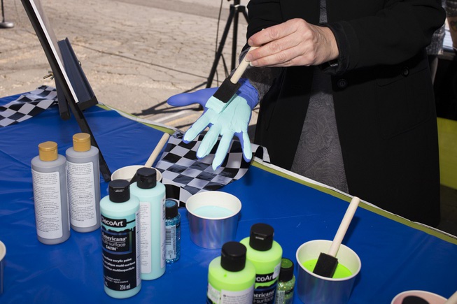 'Handprints of Hope' - Deborah Amato prepares to decorate the car of ...