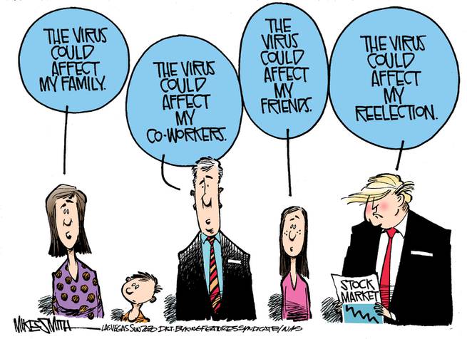 Mike Smith Cartoon: 030120 smith cartoon virus/trump - Las Vegas Sun News