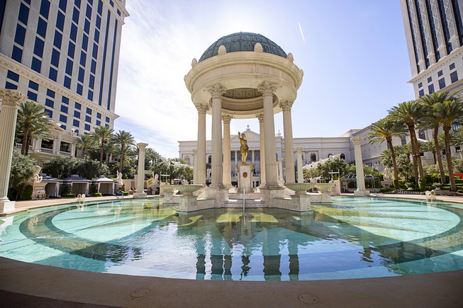 Caesars Palace Tour - A view of the pool area during a tour of ... -