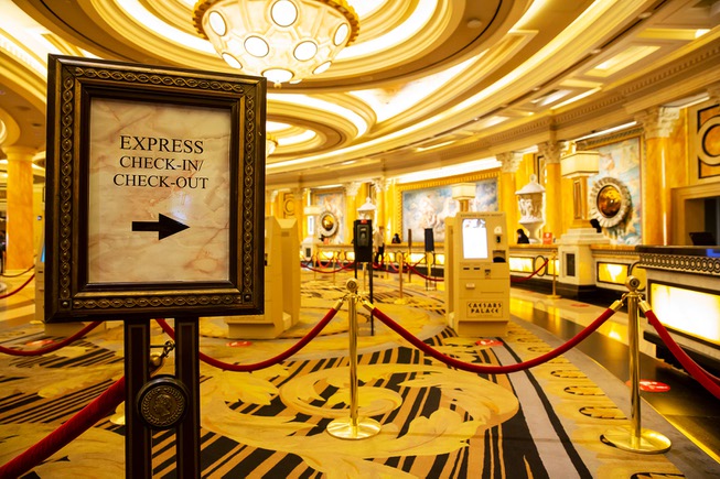 Hotel Check-In Kiosks - Kiosks are set up in the lobby at Caesars ...