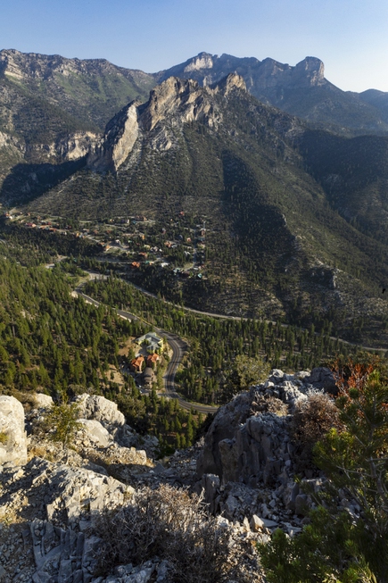 Mount Charleston Hiking Trails - A view of Mount Charleston from ...