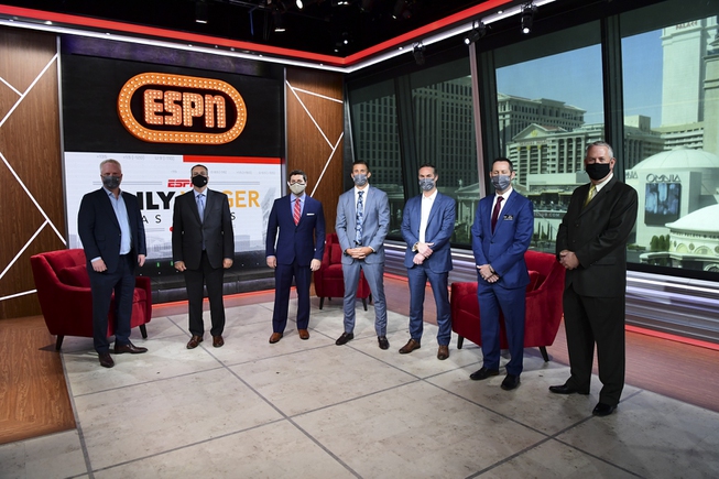 ESPN Las Vegas Studio Ribbon Cutting - From left: Chris Holdren, Tom ...