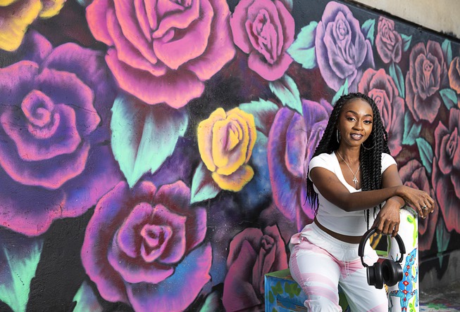 DJ Kelly - Dj Kelly poses in an alley in downtown Las Vegas ... -