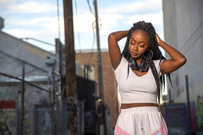 DJ Kelly - Dj Kelly poses in an alley in downtown Las Vegas ... -