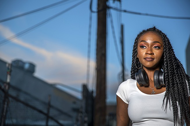 DJ Kelly - Dj Kelly poses in an alley in downtown Las Vegas ... -