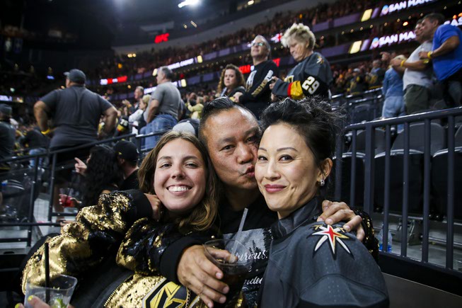 Tony Hsieh Golden Knights - Tony Hsieh poses for a photo with two ...