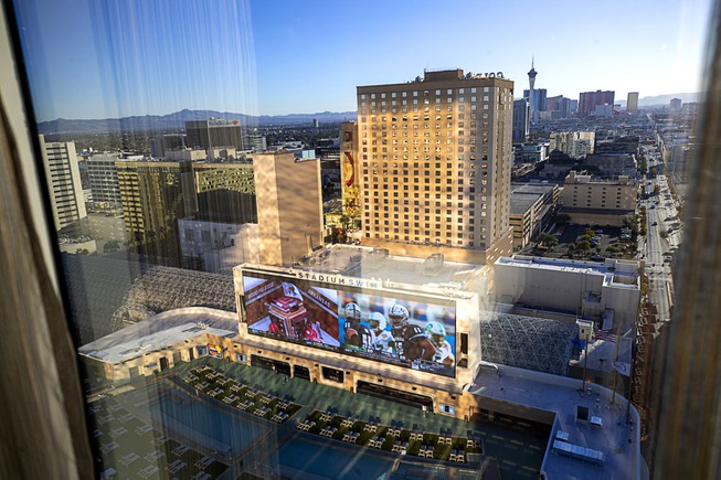 Circa Rooms and Legacy Club Tour - A view of Stadium Swim from a Comer ...