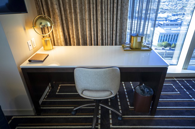 Circa Rooms and Legacy Club Tour - A writing desk is shown in a Corner ...