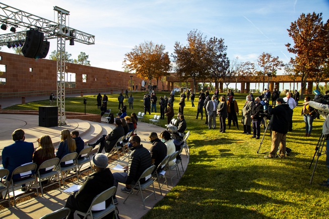 Clark County Commissioners Sworn In - People attend a swearing in ...
