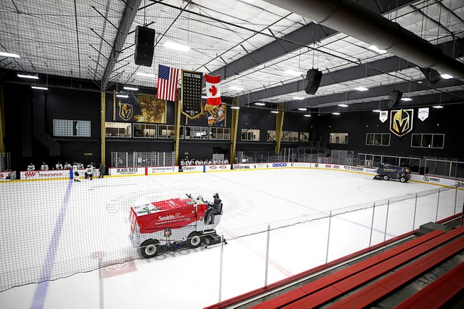 2021 VGK Training Camp - Zamboni drivers tend to the ice during ...