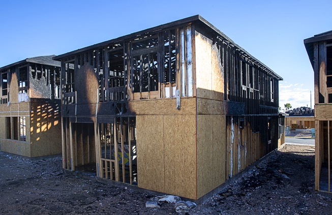 Homes Under Construction Damaged in Fire - Fire damage is shown on ...