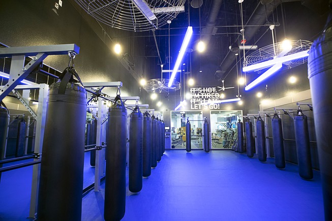 UFC Fit Opens in Las Vegas - A view of the boxing room during the grand ...