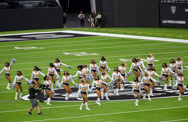 NFL Draft Party At Allegiant Stadium - The Raiderettes perform during a ...