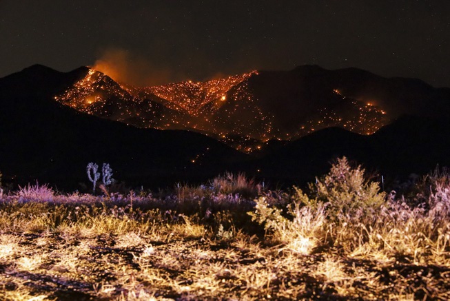 Wildfire in the Spring Mountains - The Sandy Valley wildfire in the ...