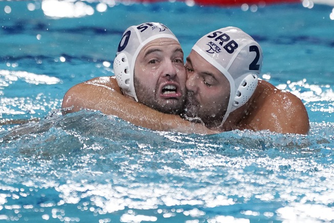 Tokyo Olympic Winners Celebrate - Serbia's Filip Filipovic, left ...
