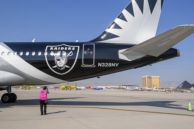Allegiant's Raiders Plane Unveiled at McCarran - A photographer takes a ...