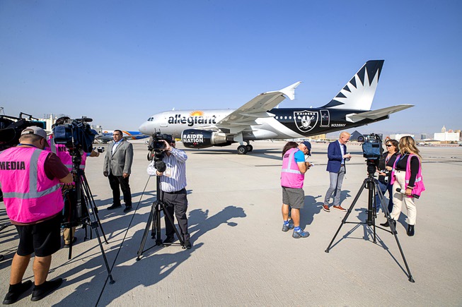 Allegiant's Raiders Plane Unveiled at McCarran - Las Vegas Raiders ...