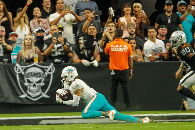 Raiders beat Dolphins in overtime - Miami Dolphins wide receiver ...