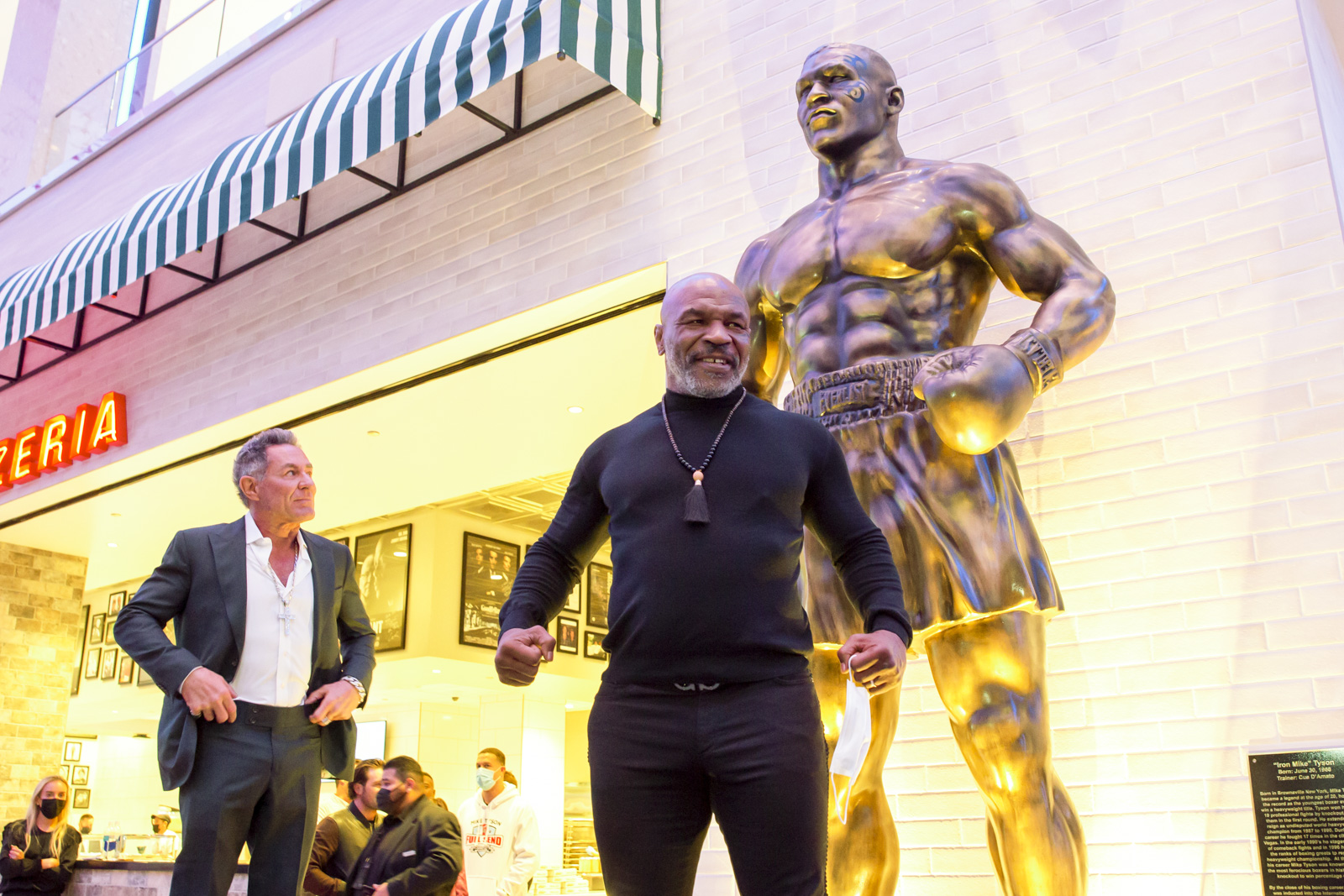 Mike Tyson Unveils Statue at Mulberry Street Pizzeria - Las Vegas Magazine
