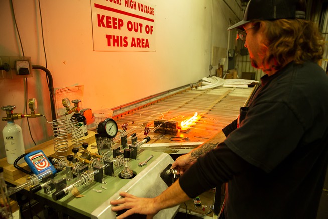 Young Electric Sign Company - John Robbins, neon glass bender at YESCO ...