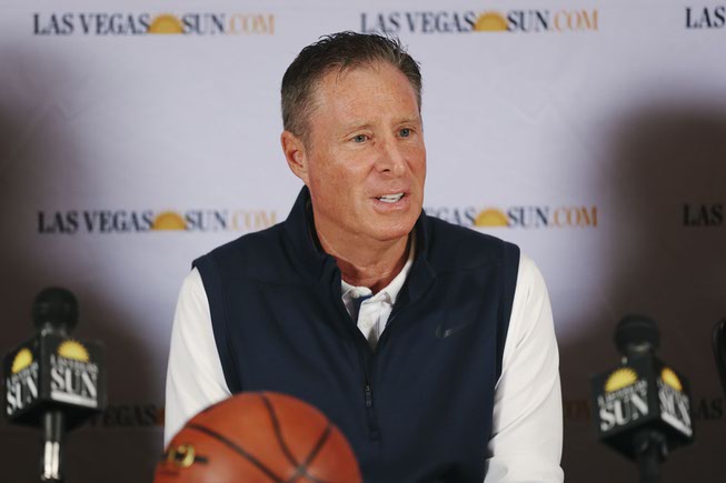 High School Basketball Media Day - Coronados coach Jeff Kaufman is interviewed during the Suns ...
