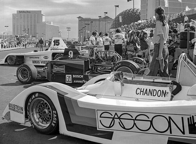 Caesars Palace Grand Prix - Cars are lined up during the 1982 Caesars ...