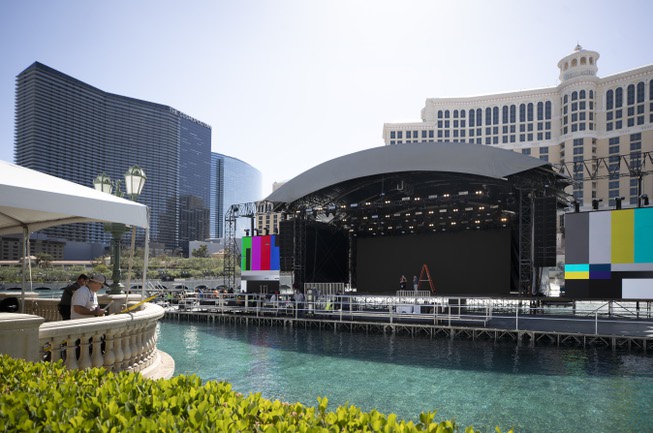 NFL Draft Stages at Bellagio - Set-up continues on NFL Draft stages in ...
