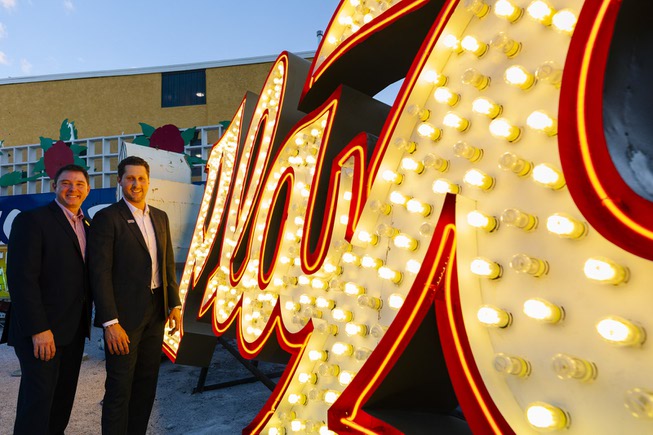 Neon Museum Reilluminates Historic Plaza Sign - Aaron Berger, executive ...