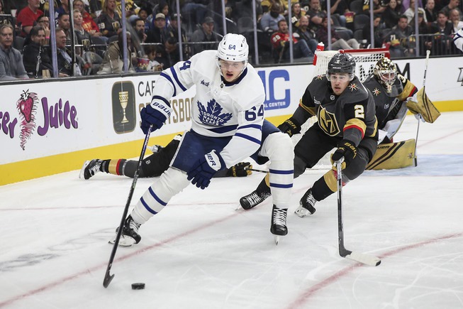 VGK vs Maple Leafs at T-Mobile Arena - Toronto Maple Leafs center David ...