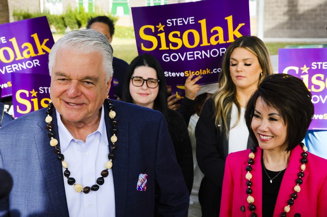 Nevada Governor Steve Sisolak Votes - From left, Nevada Governor Steve ...