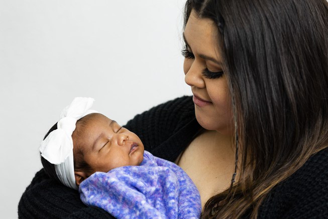 Newborn Aaliyah Harris - Christa Lee holds her one-month-old daughter ...