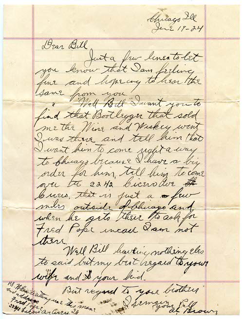 Mob Museum: Special Presentation - A 1924 prohibition-related letter ...