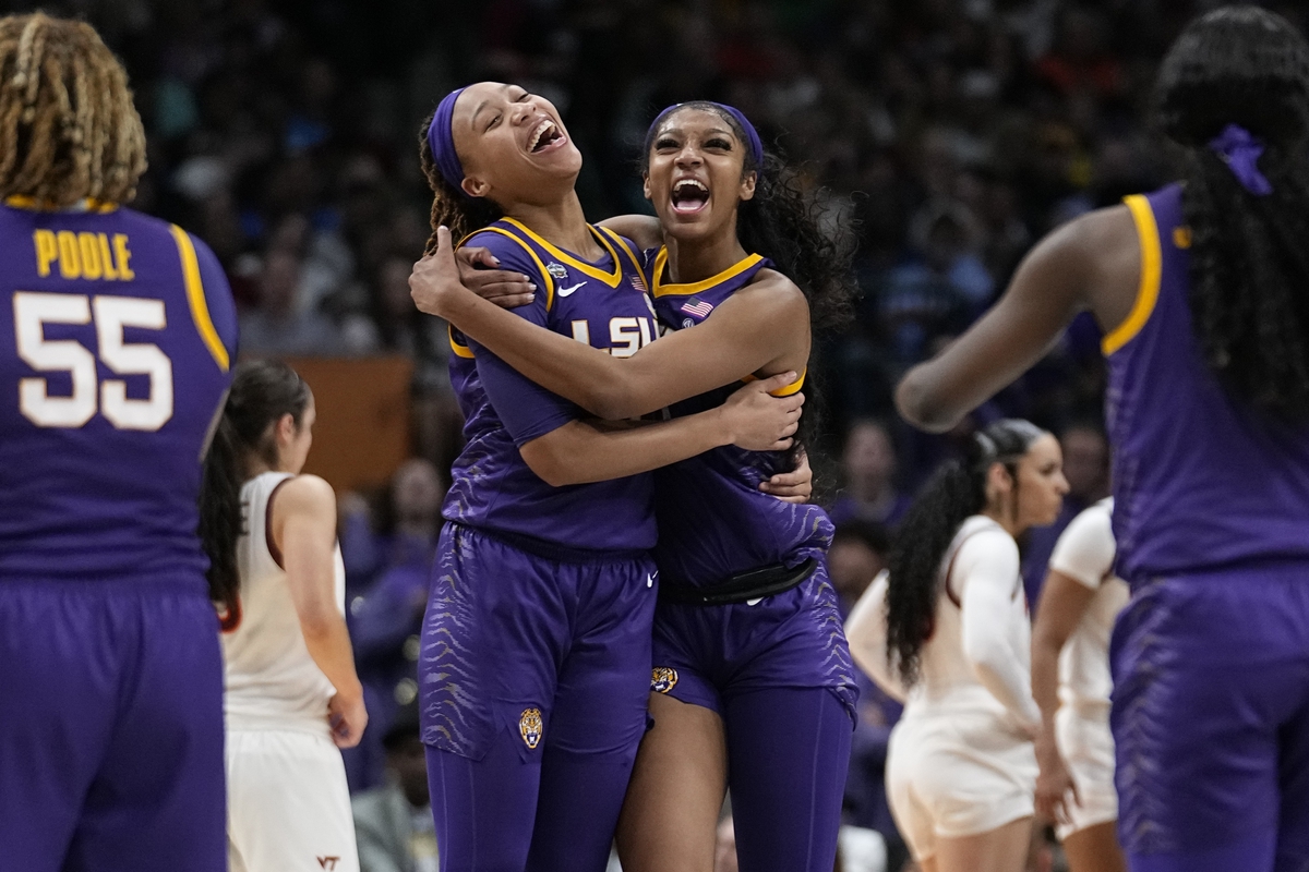 Mulkey-led LSU women reach 1st title game, top Virginia Tech - Las ...