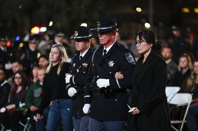 Photograph : Vigil for Fallen Nevada State Police Officers - Las Vegas ...